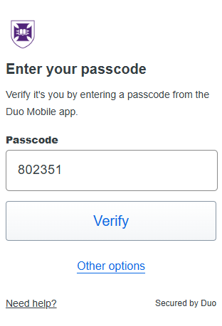 How do I generate an MFA passcode using the Duo app? - Support - my.UQ ...